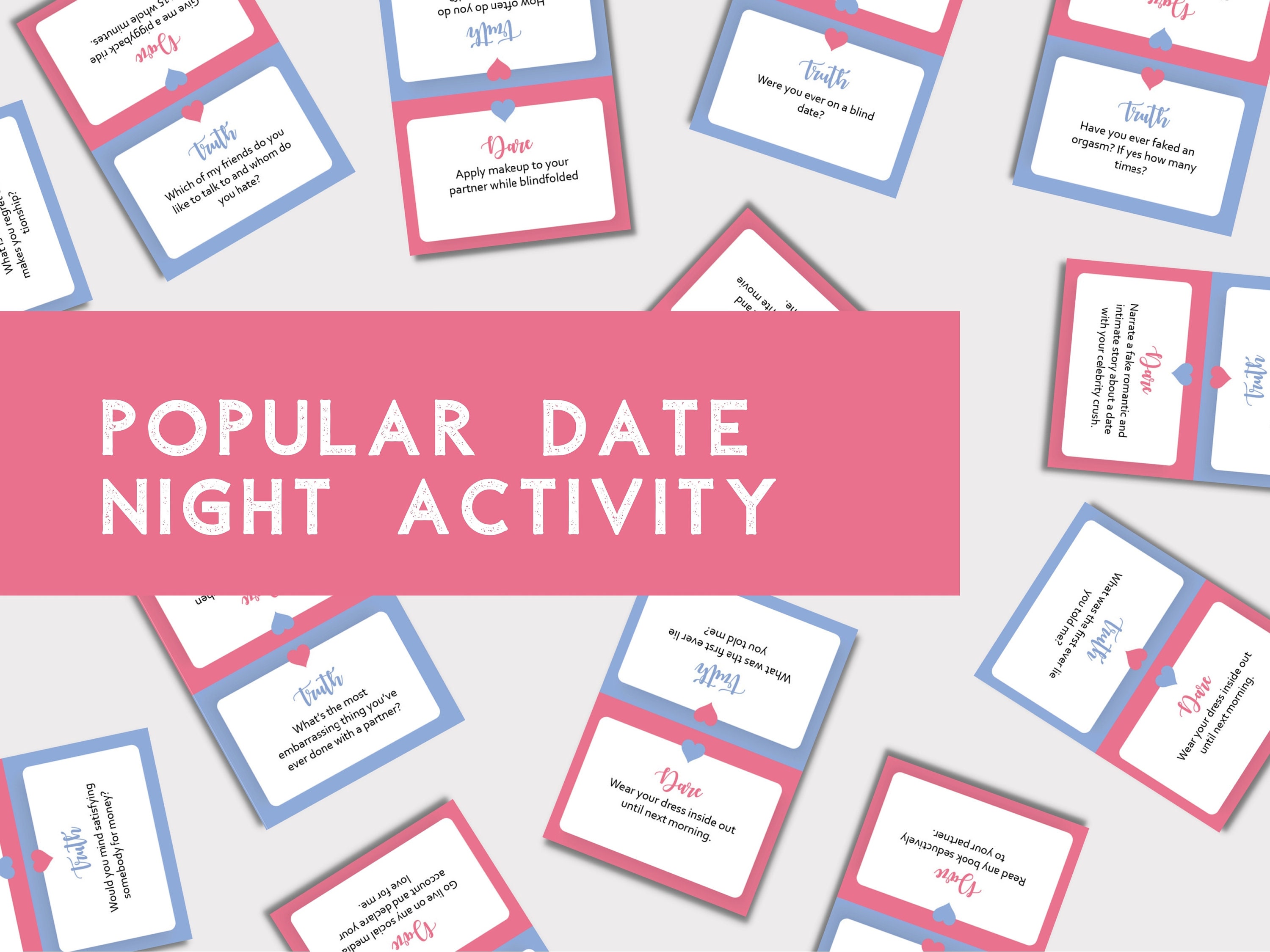 Printable Couples Truth Or Dare Card Game Game For Couples Date Night