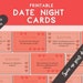Printable 110 Couples Question Cards | Couple Game| Date Night Game ...