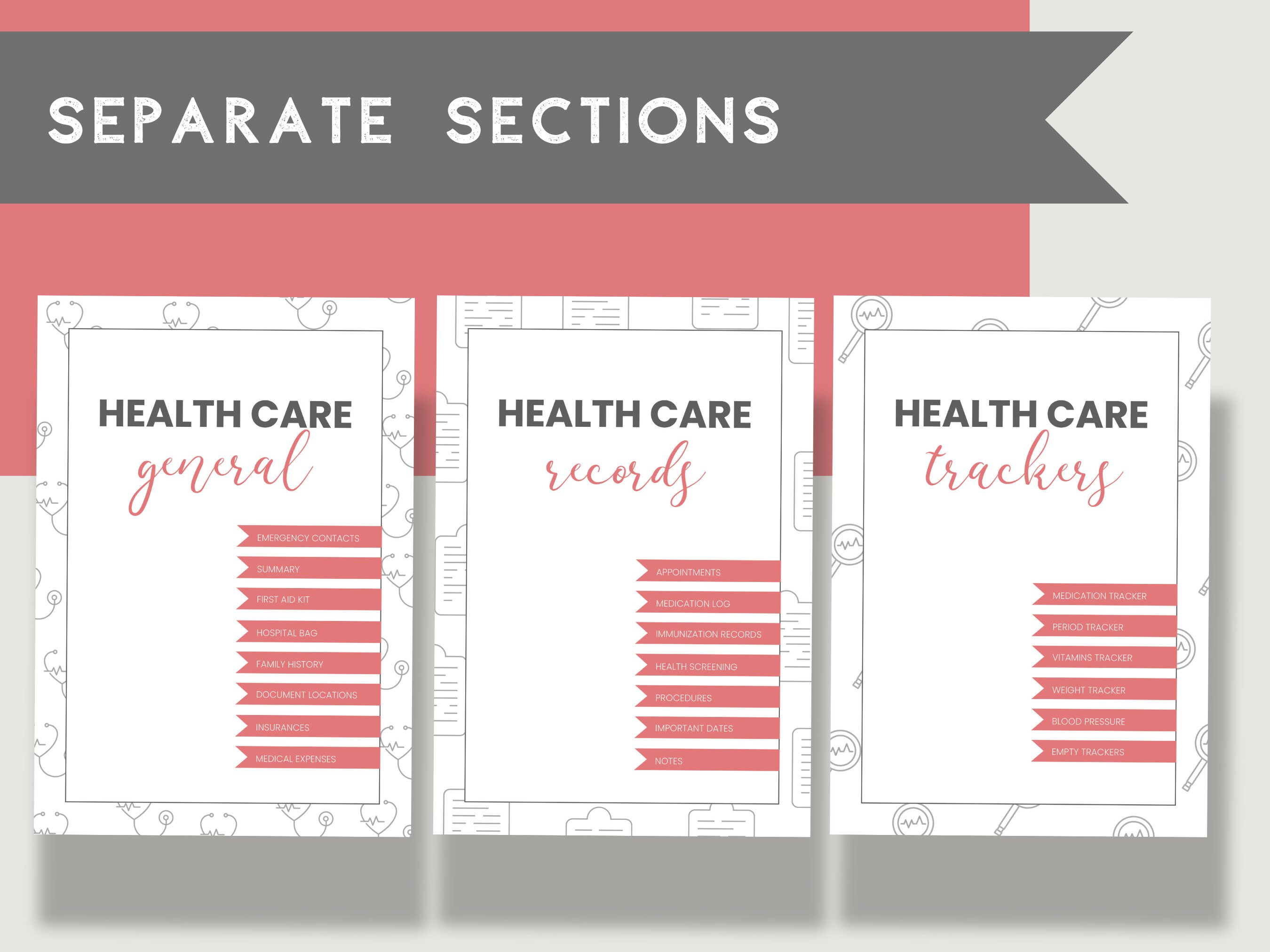 Printable Medical Health Care Planner, Medical Binder, Healthcare ...