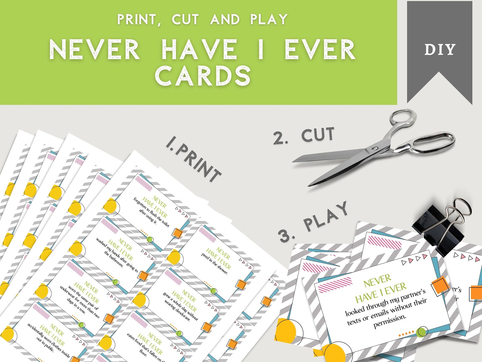 Never Have I Ever Game | Printable Drinking Cards Game | Adult Only ...