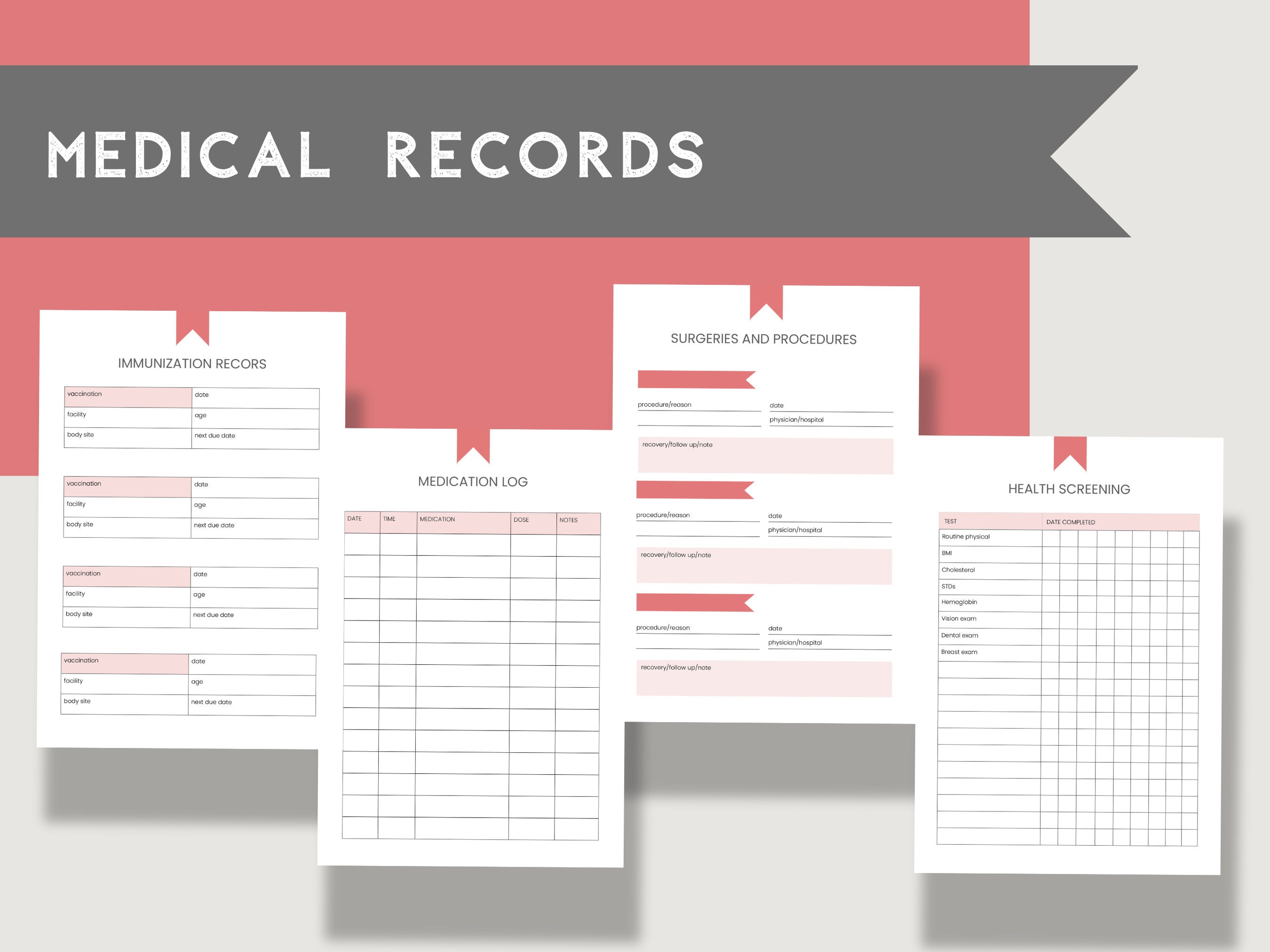 Printable Medical Health Care Planner, Medical Binder, Healthcare ...
