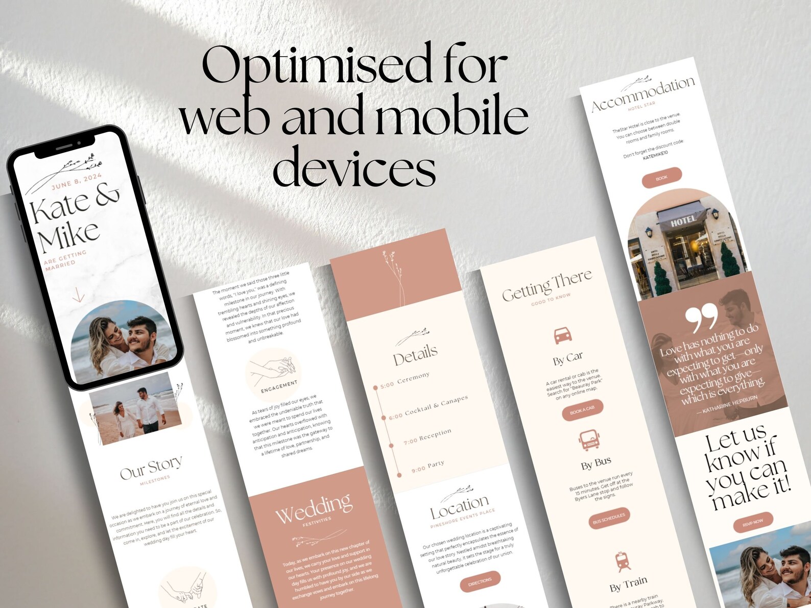 Wedding Website Canva Template, Digital Wedding Invitation, Wedding ...