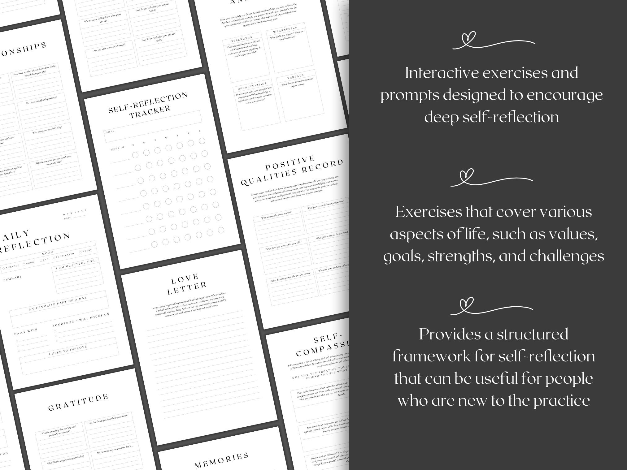 Self Reflection Workbook Bundle, Reflection Journal, Daily Reflection ...
