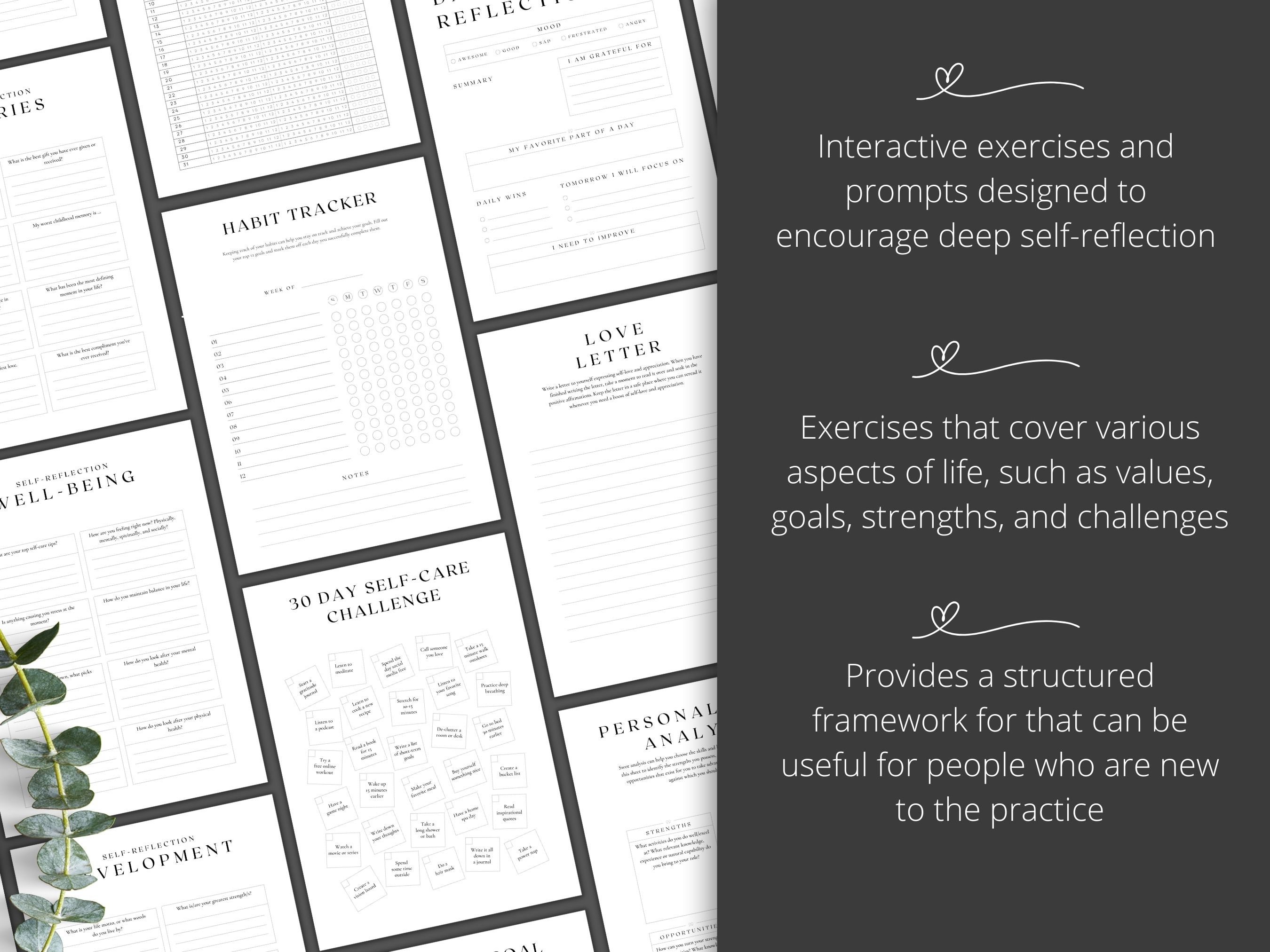 Self Care Planner, Self Love Journal, Gratitude Log, Manifestation ...