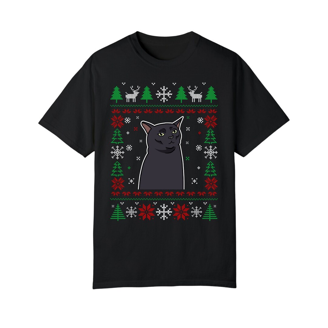 Zoning Out Cat Meme Christmas T-shirt, Dissociating, Spaced Out Cat ...
