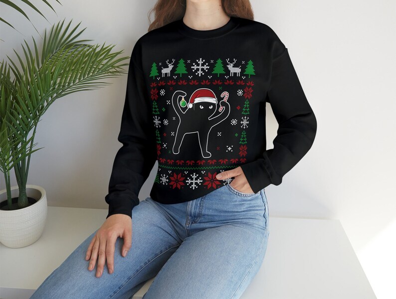 Cursed Cat Meme Sweater Angry AF Black Cat Sweatshirt Cursed - Etsy