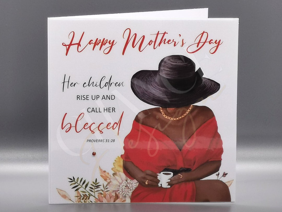 Happy Mothers Day Black Greeting Card Melanin Cards African American