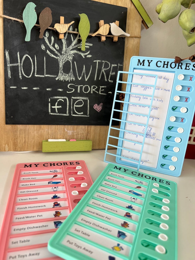 DIY Chores Chart Task List white Board Green Pink Pad - Etsy Australia