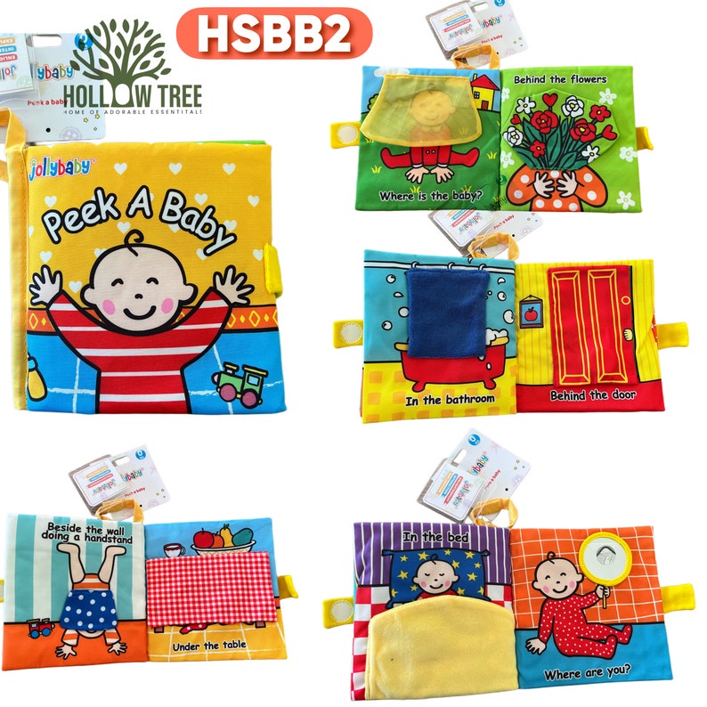 Fun Peek a Boo Soft Fabric Books Busy Book Sensory Book for Baby ...