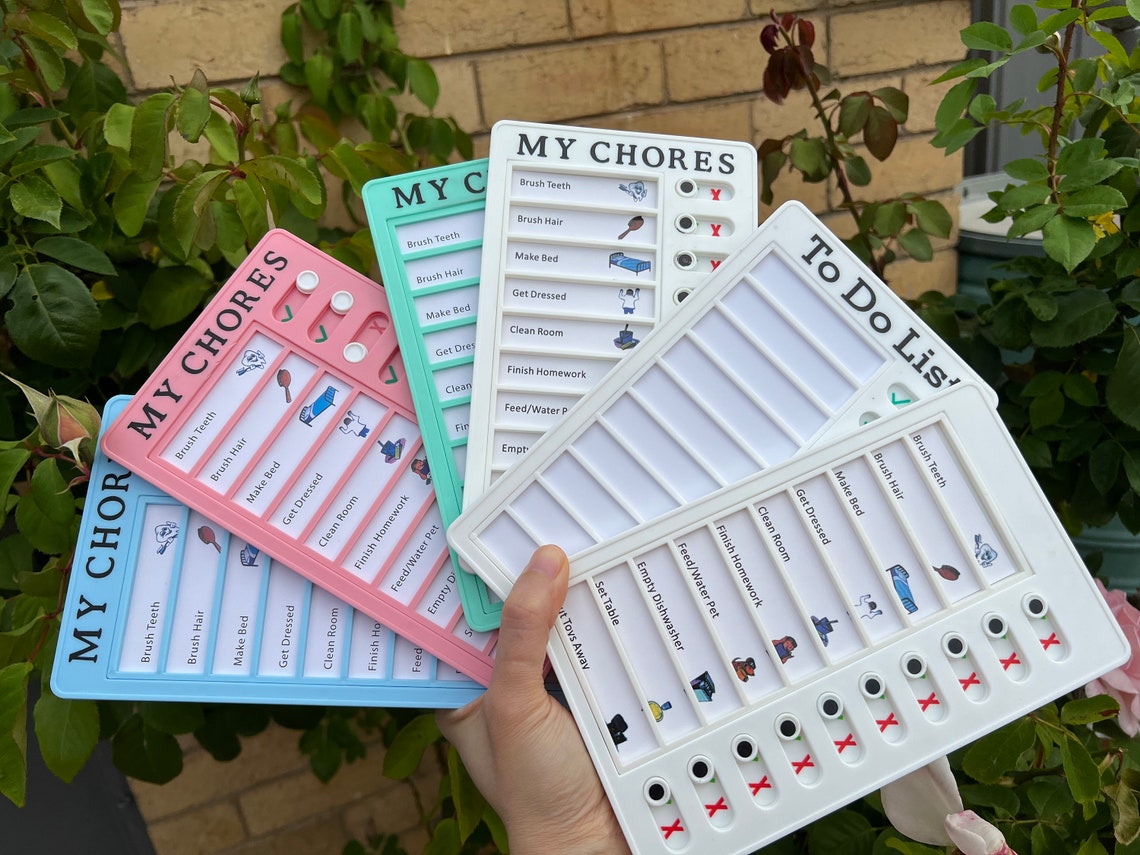 DIY Chores Chart Task List white Board Green Pink Pad - Etsy Australia