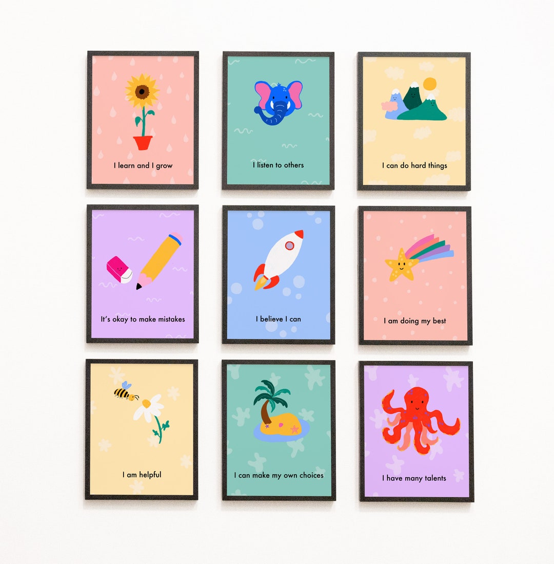 9x Classroom Positive Affirmation Posters, Printable Wall Art, Wall ...