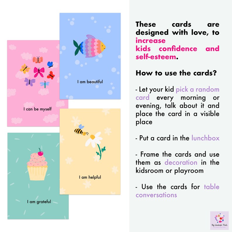 32 Kids Affirmation Cards Printable, Daily Affirmations, Positivity ...