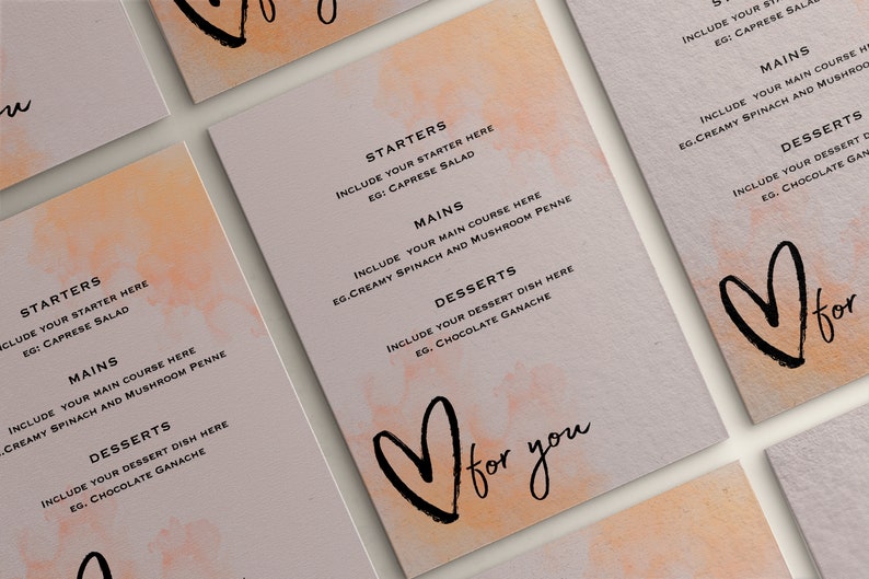 Editable Menu Template Date Night Printable Menu Card Dinner Menu for ...