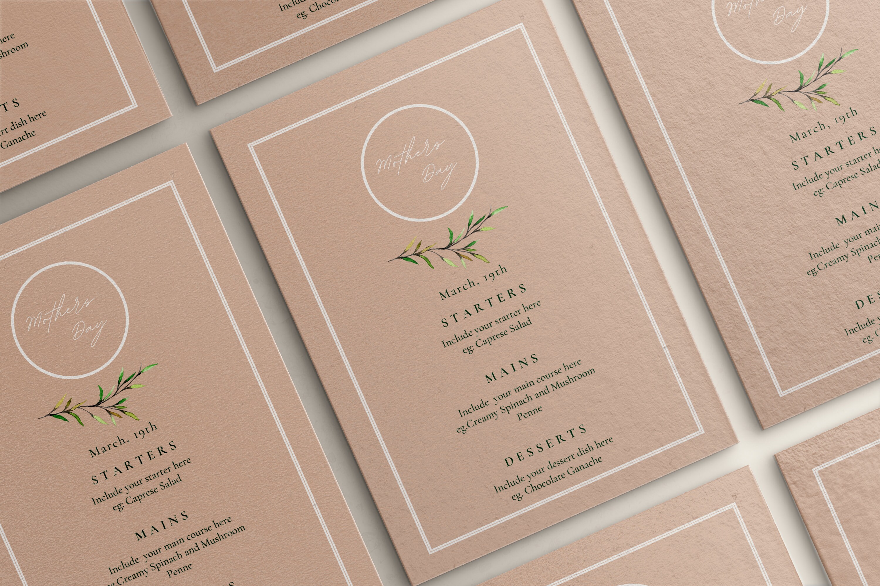 Mothers Day Menu Template Mother's Day Brunch Editable Menu Printable ...