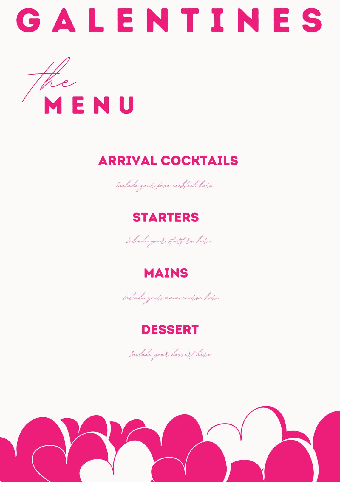 Girls Night Dinner Party Invitation Template and Menu Template Brunch ...