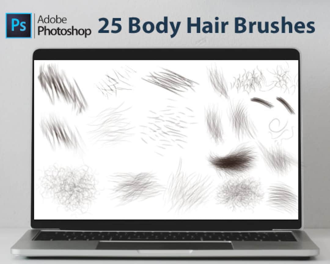 25 Body Hair Brushes For Photoshop Hair Texture Digital Brush Set Etsy