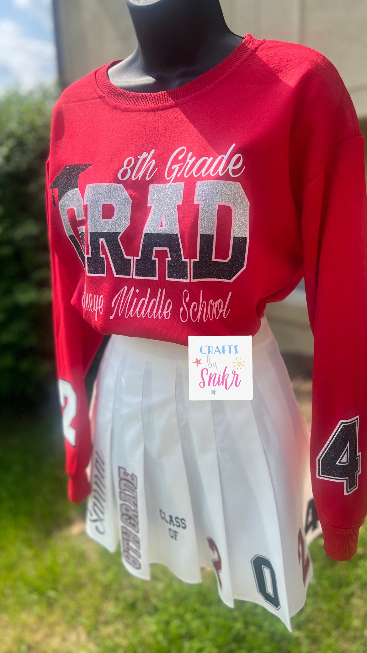 Middle School Custom Pleated Skirt Set Graduation Outfit Pleated Skirt ...