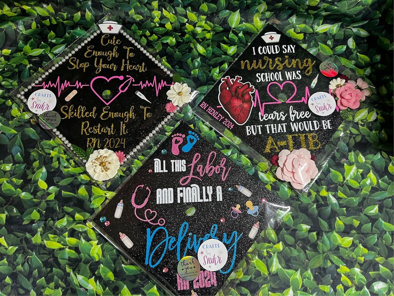 Customizable Graduation Cap Topper Graduation Floral Cap Topper Bling ...