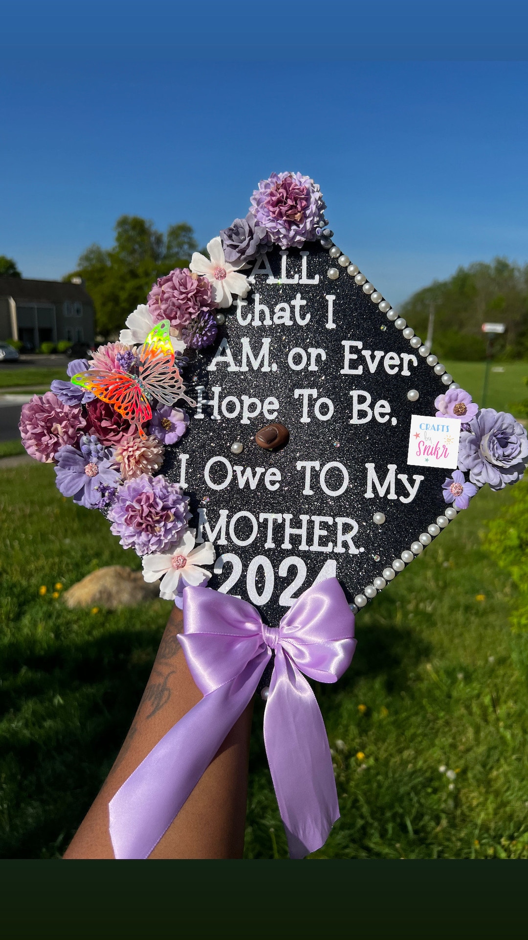 Customizable Graduation Cap Topper; Graduation; Floral Cap Topper ...