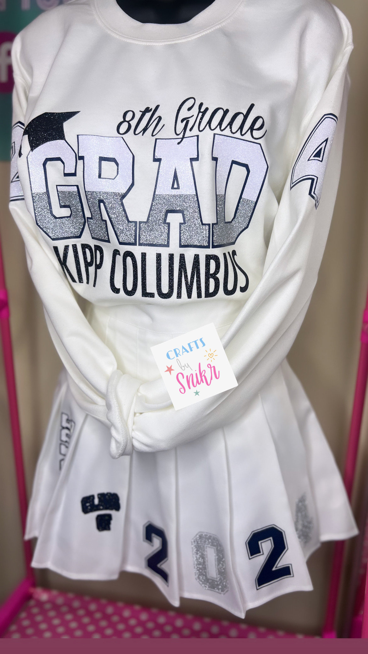 Middle School Custom Pleated Skirt Set Graduation Outfit Pleated Skirt ...