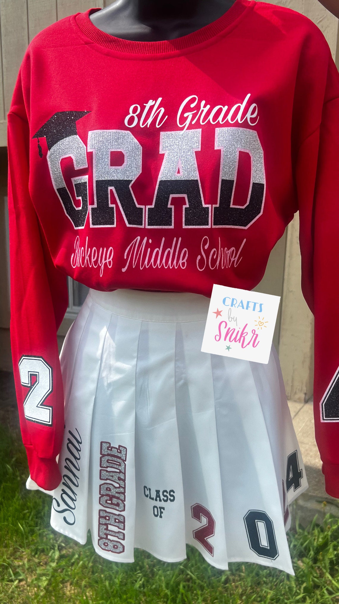 Middle School Custom Pleated Skirt Set; Graduation Outfit; Pleated ...