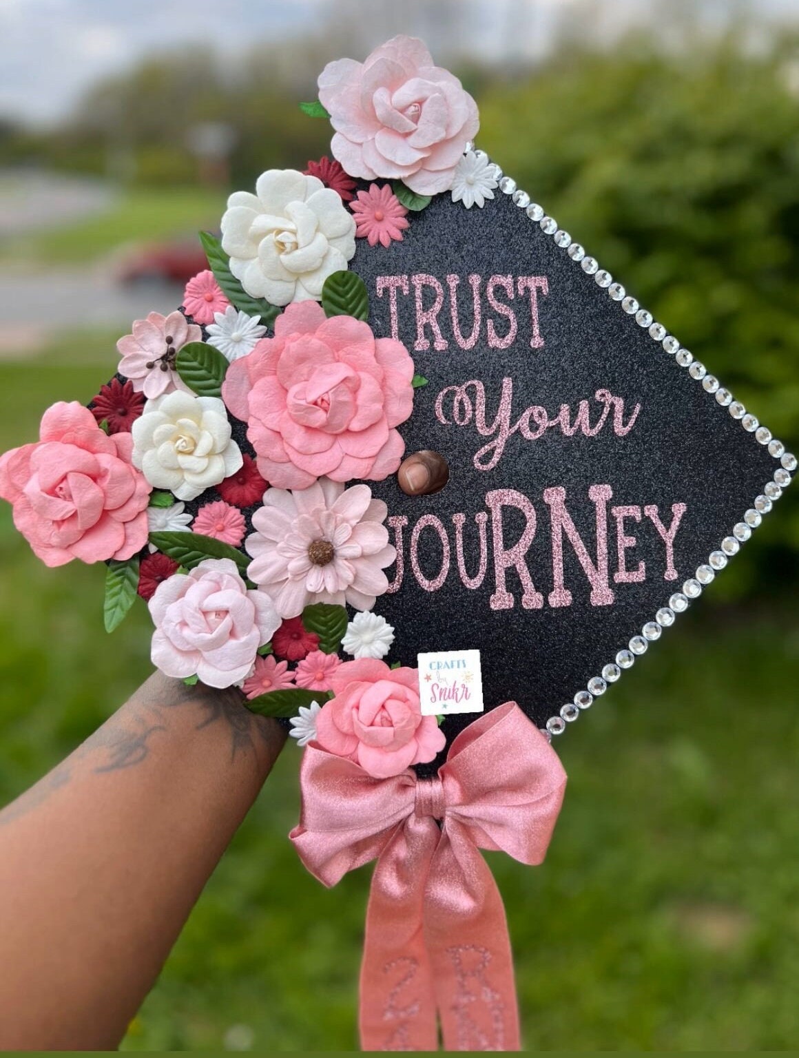 Customizable Graduation Cap Topper; Graduation; Floral Cap Topper ...