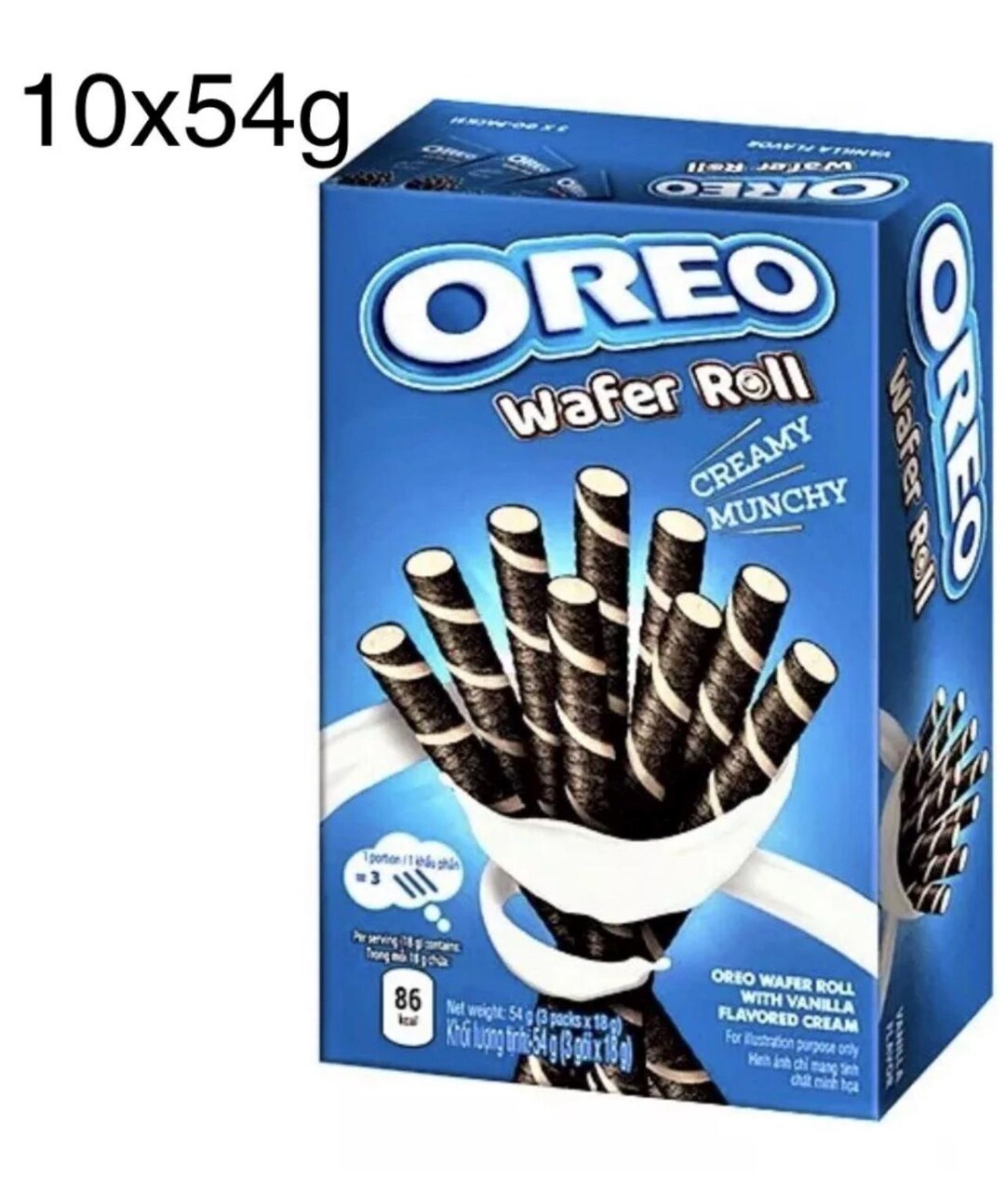 Oreo Chocolate Cream Filled Wafer Roll 10x54g - Etsy