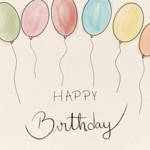 Happy Birthday Card, Funny Birthday Card, Balloons Birthday Card - Etsy