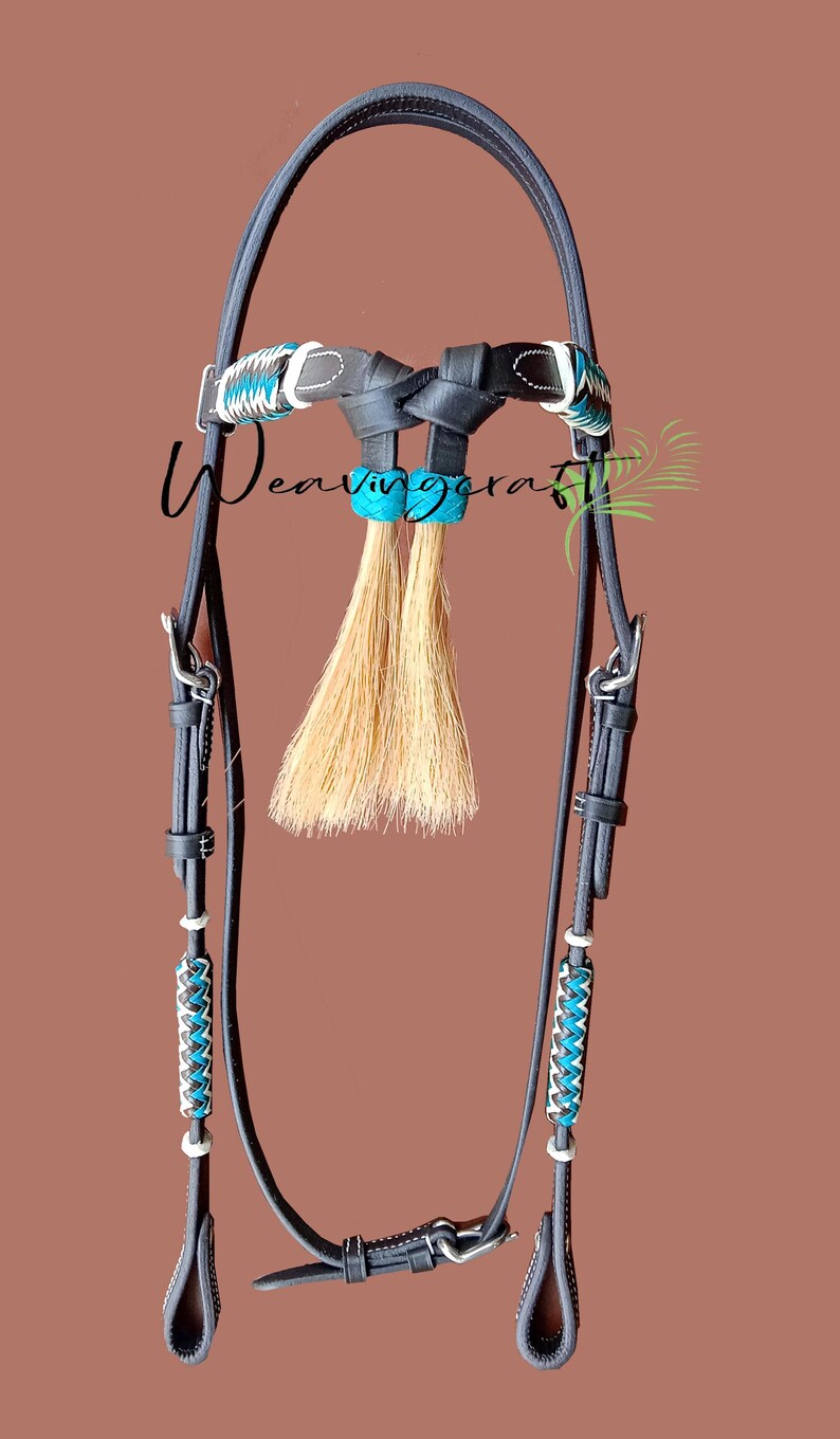 Leather Western Headstall Bridle: Rawhide Braided, Futurity Knot ...