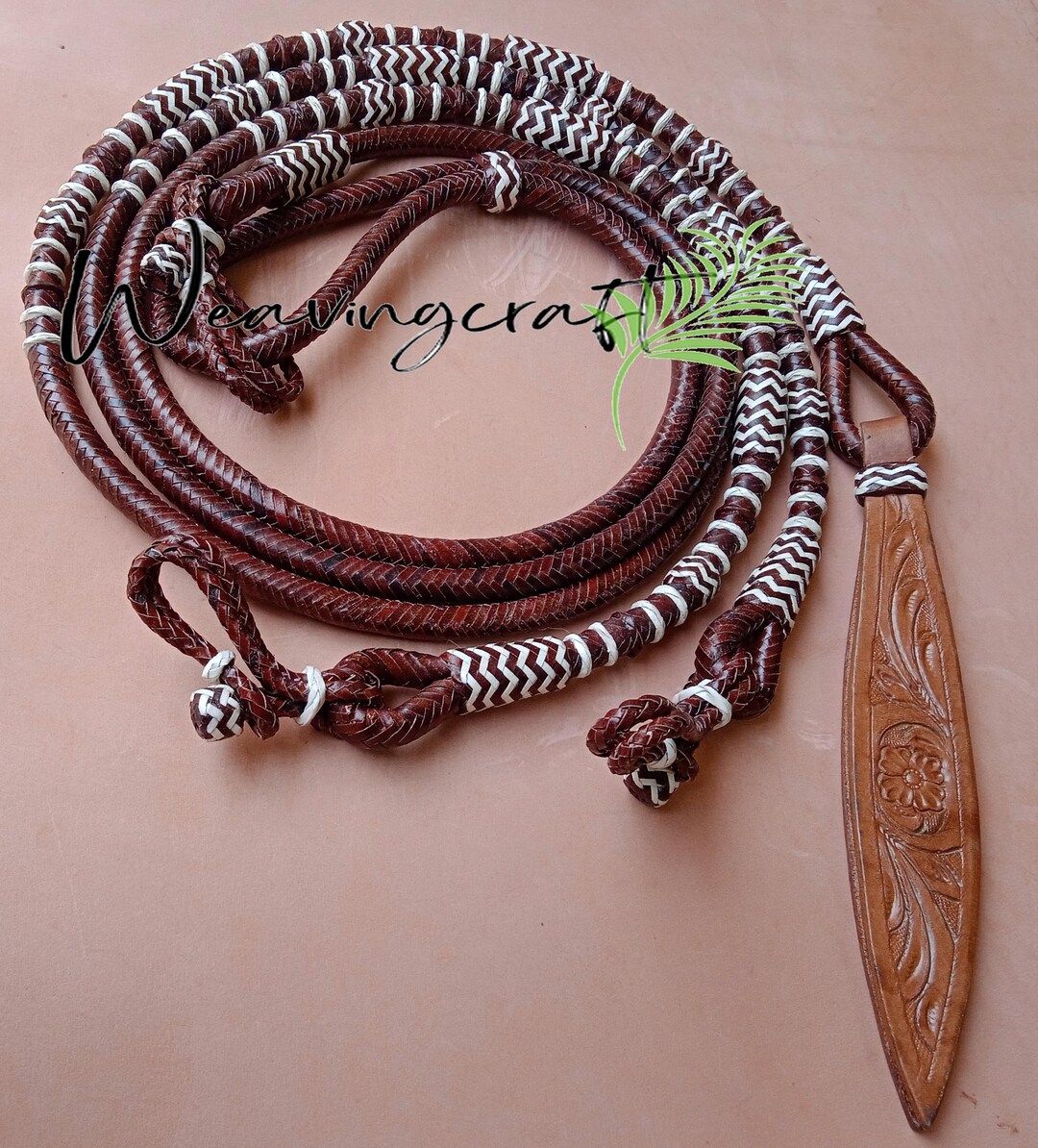 Weavingcraft Handmade Leather Romal Reins Custom Braided Reins Horse ...