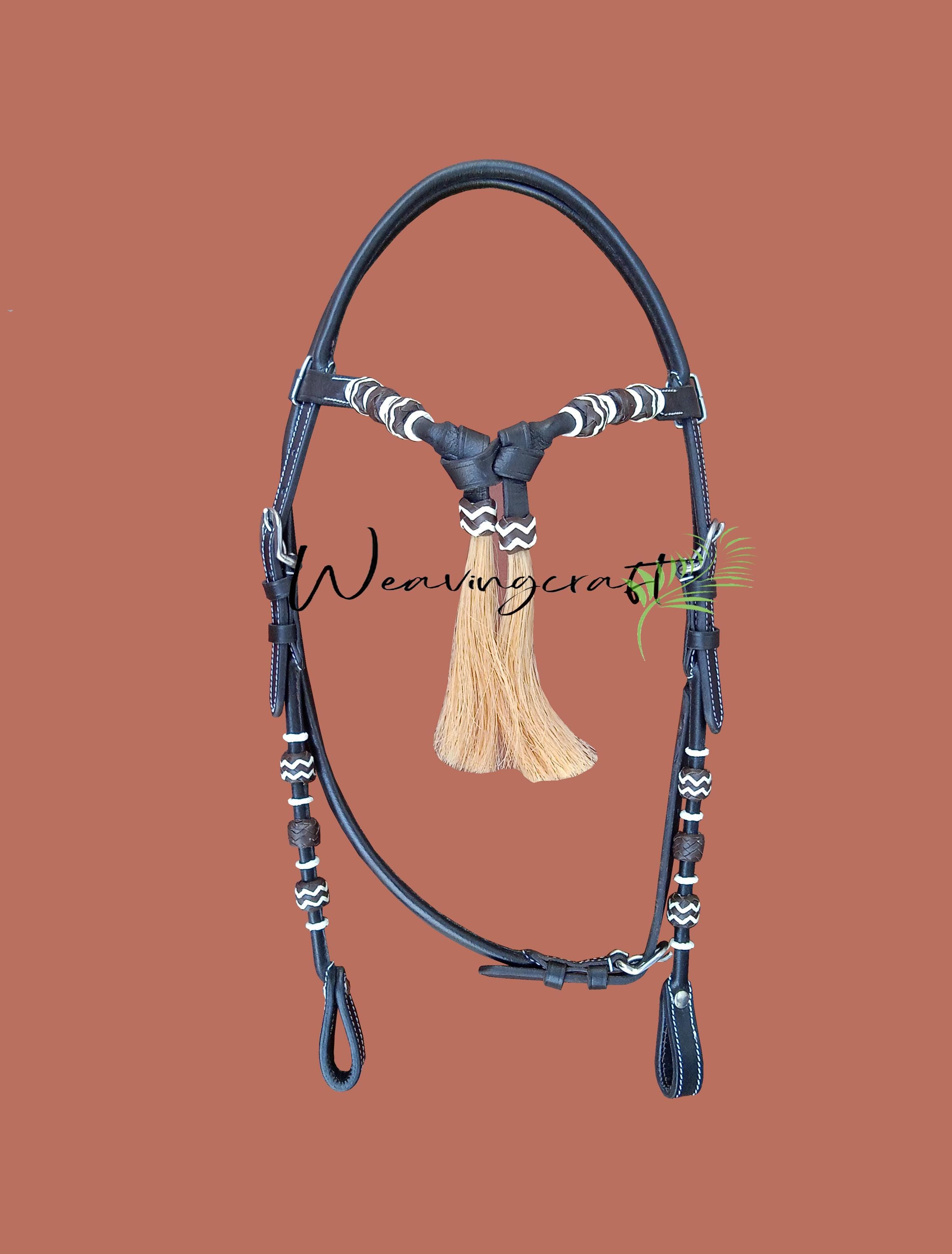 Braided Rawhide Western Headstall Bridle: Futurity Knot Browband, Full ...