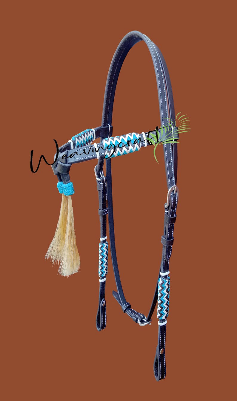 Leather Western Headstall Bridle: Rawhide Braided, Futurity Knot ...