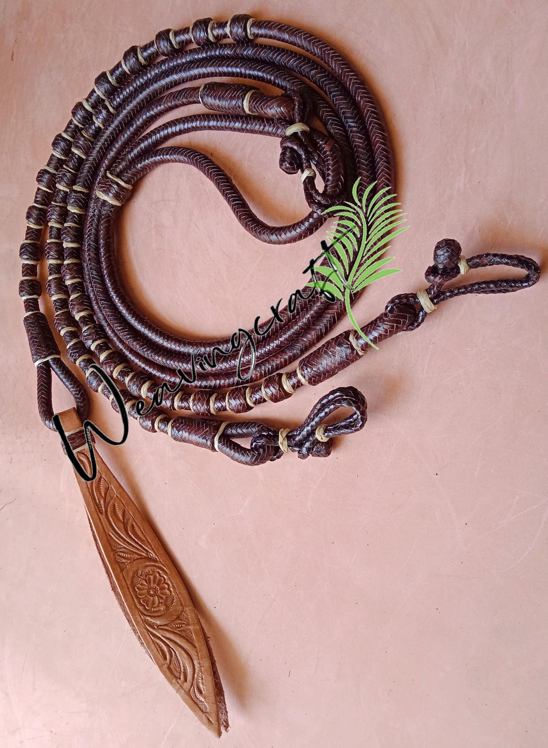 Weavingcraft Handmade Leather Romal Reins Custom Braided Reins Horse ...