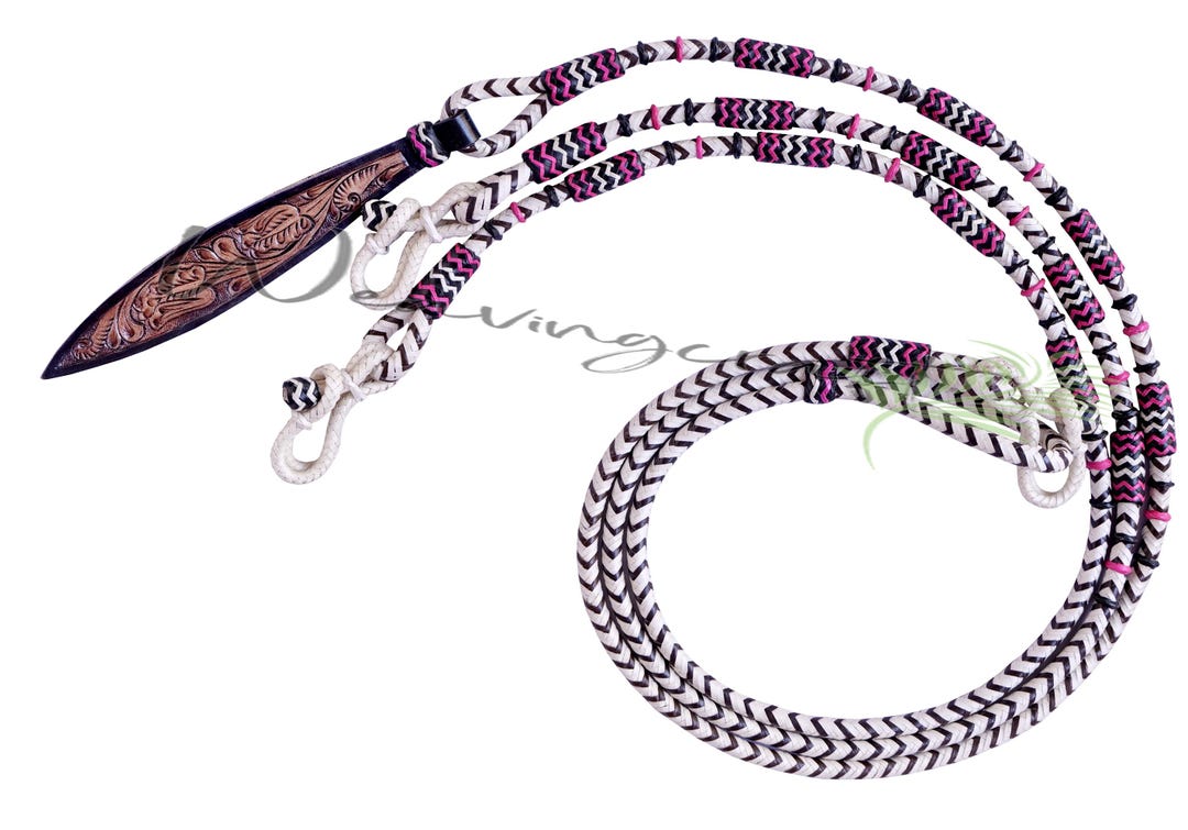 Weavingcraft Rawhide Braided Rope / Multi Color Knots Raw Hide Leather ...