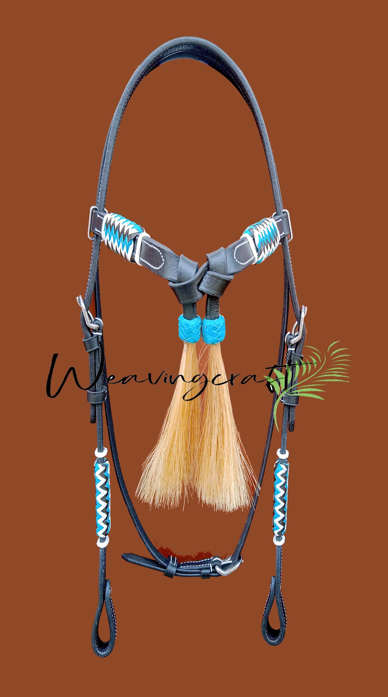Leather Western Headstall Bridle: Rawhide Braided, Futurity Knot ...
