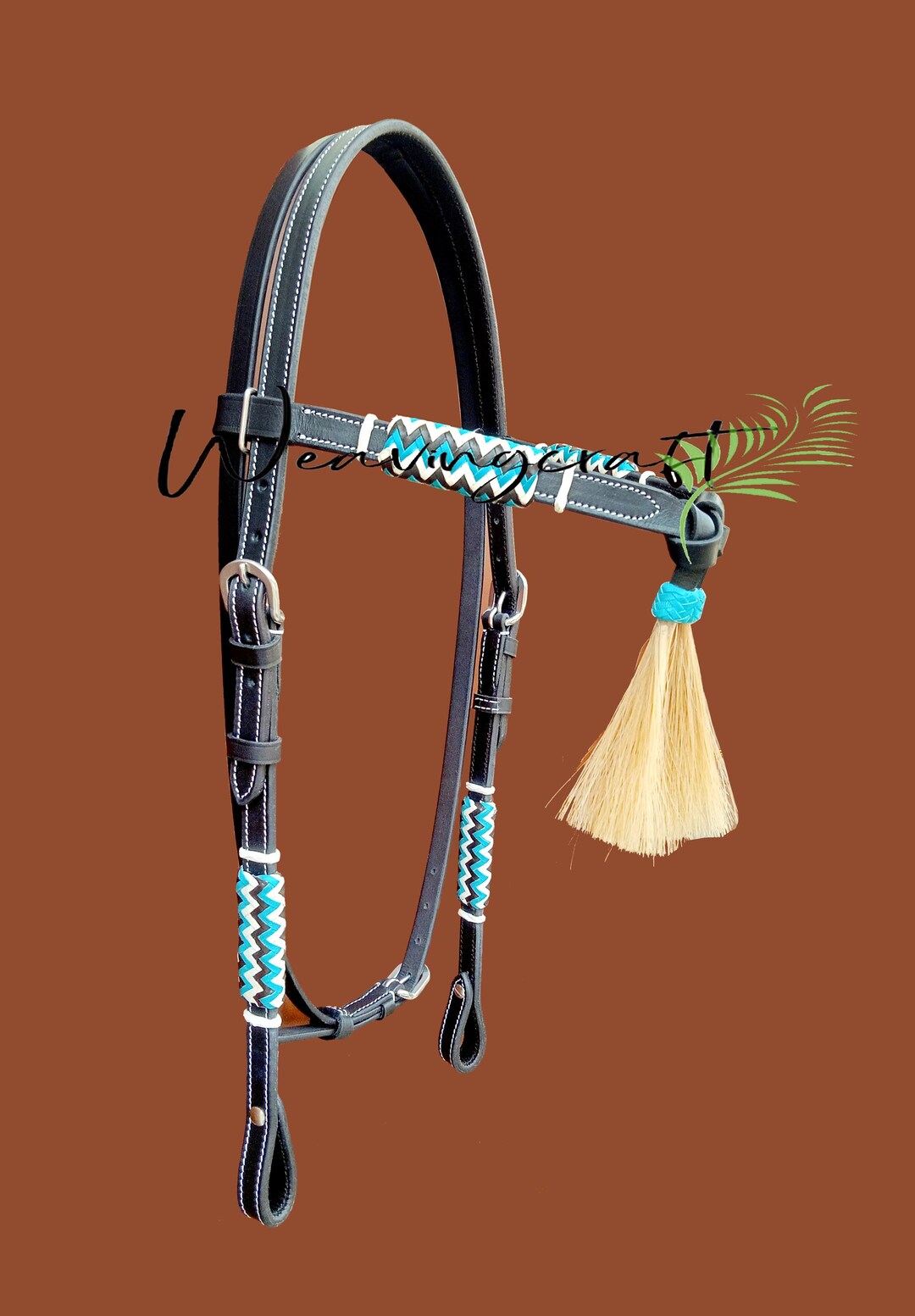 Leather Western Headstall Bridle: Rawhide Braided, Futurity Knot ...