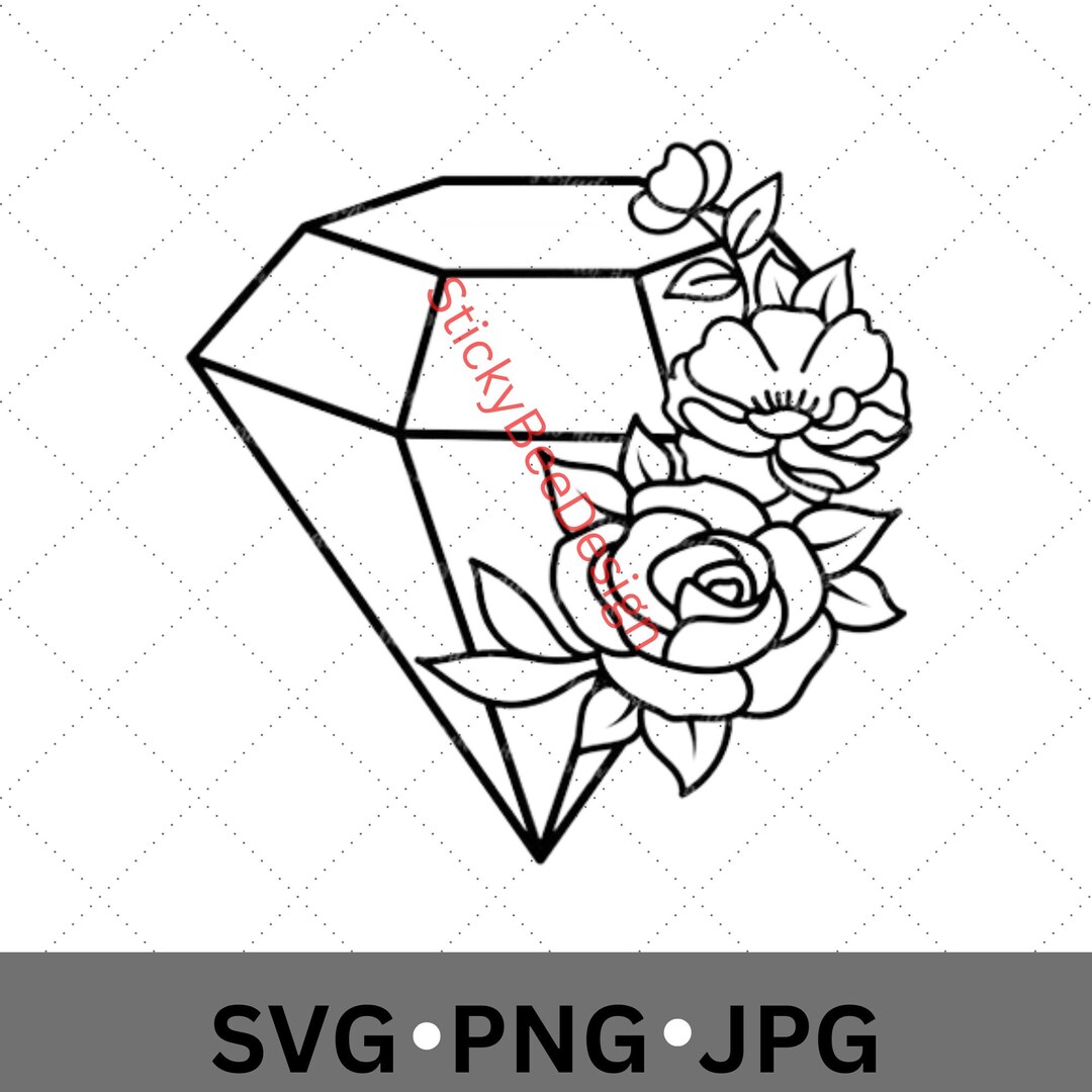 Diamond Svg, Flower Svg, Women With Skull Svg, Cricut File, Cutting ...