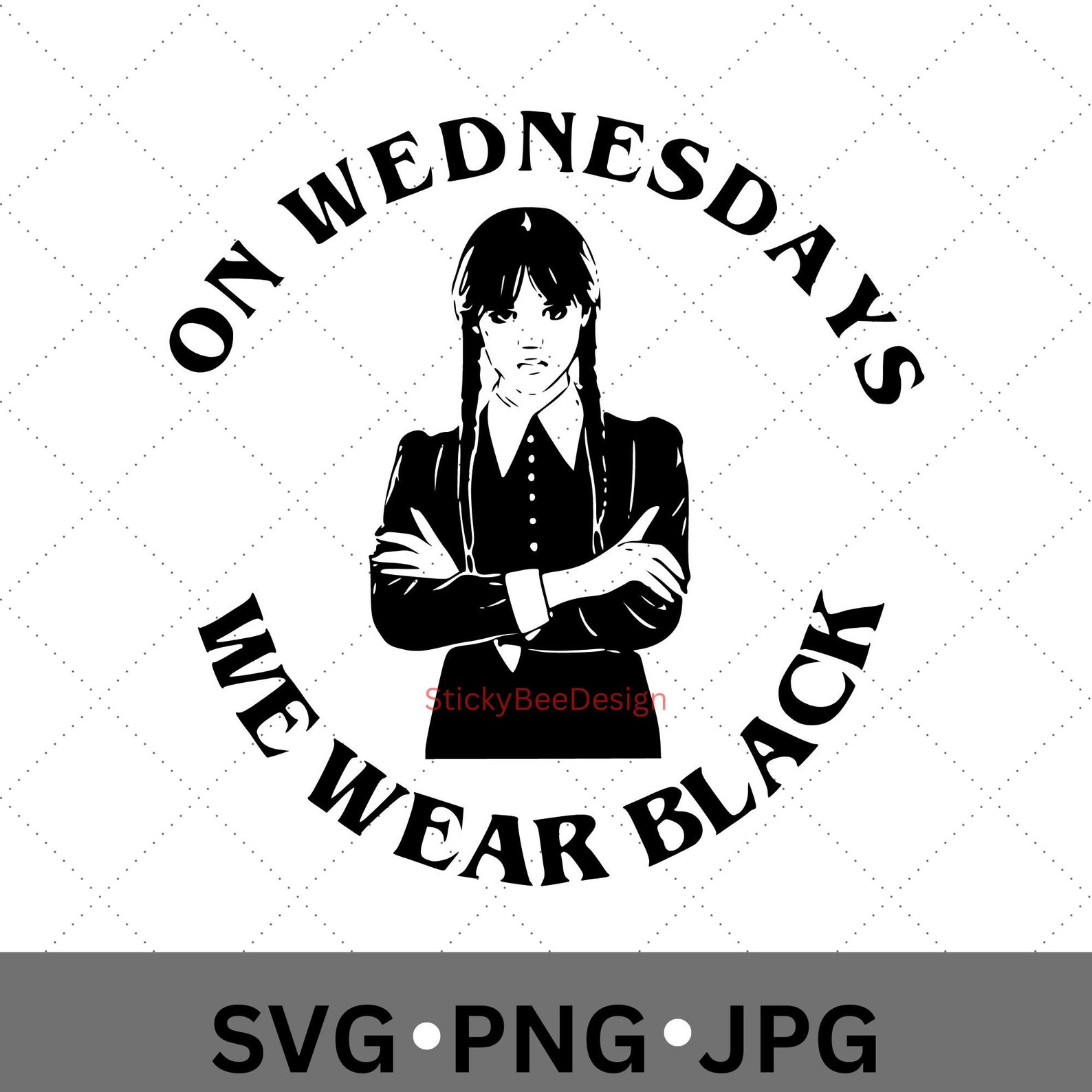 Wednesday Svg, Addams Svg, on Wednesdays We Wear Black Svg, Cricut ...