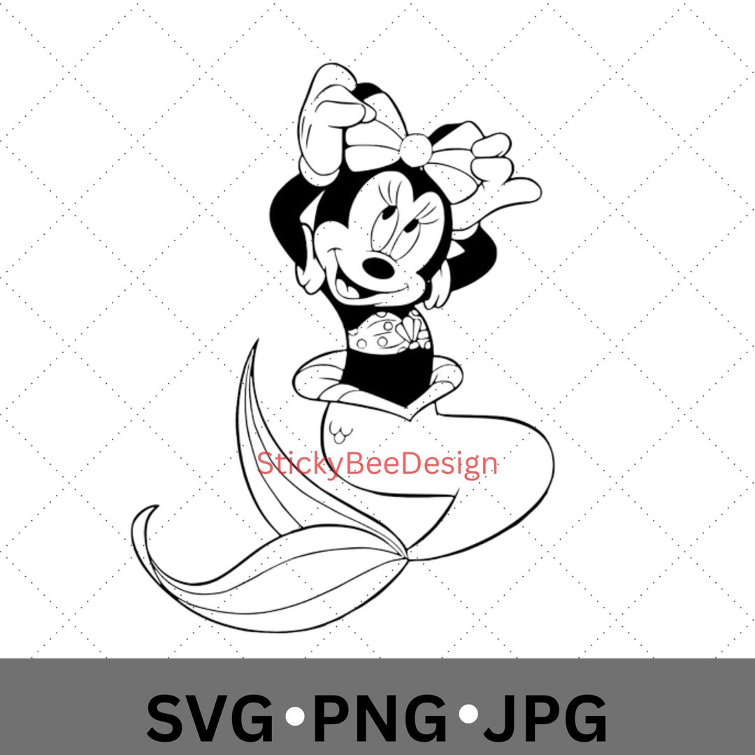 Minnie Mouse Svg, Mermaid Svg, Ariel Svg, Cricut Files, Printable ...