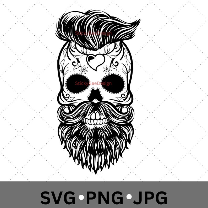 Beard Svg, Skull Svg, Man Svg, Style Svg, Hair Svg, Cricut, Silhouette ...