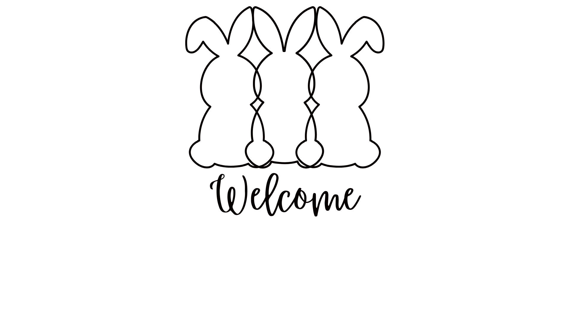 Welcome Rabbits SVG File, Easter, Door Hanger, SVG Easter File, Laser ...