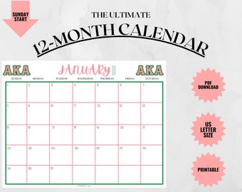 Monthly Calendar for 2023 12 Month Calendar Minimalist Calendar for ...