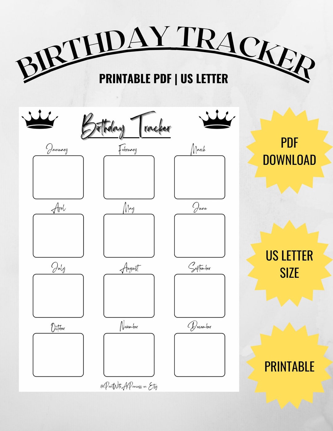 Birthday Tracker for Family Birthday Tracker for Relative Friend ...