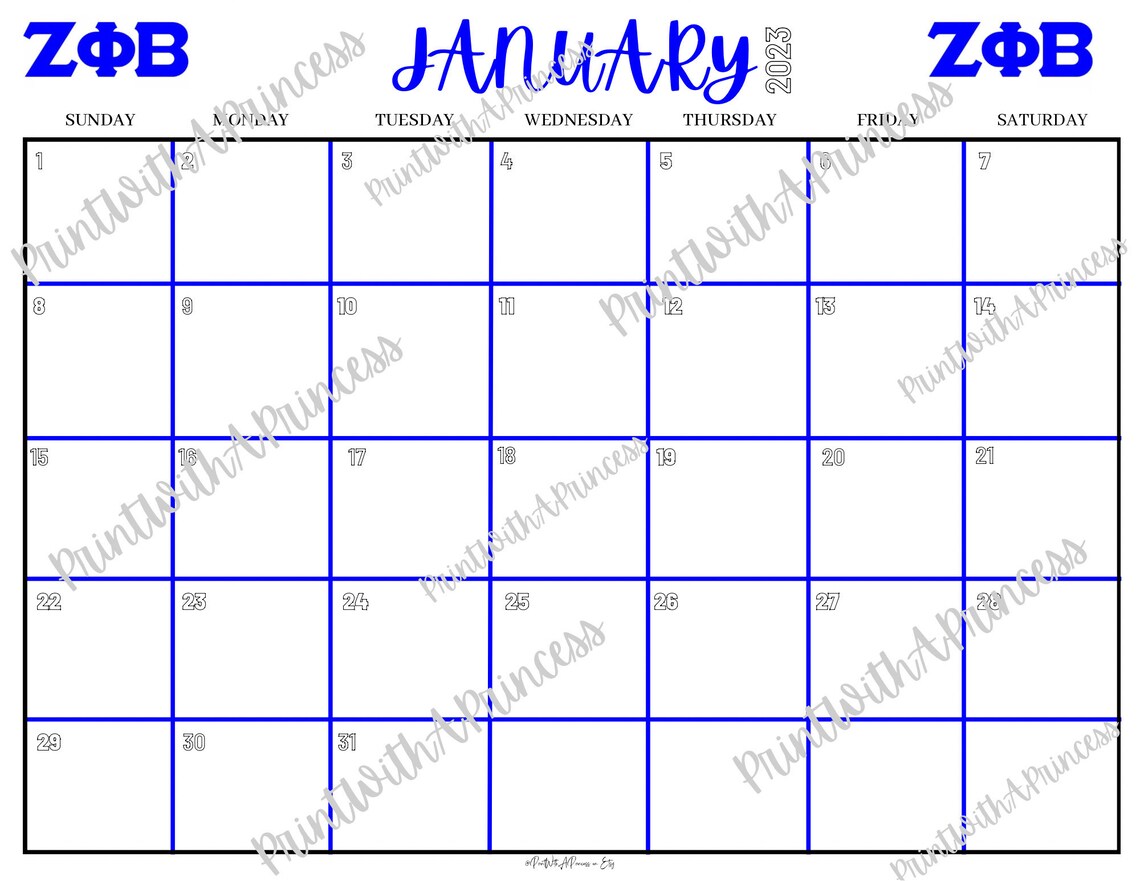 Printable Monthly Calendar for 2023 12 Month Calendar Minimalist ...