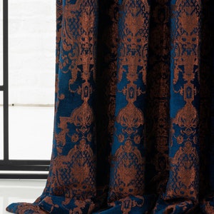 Damask Velvet Curtains 4 Colors, Custom Size Velvet Drapes, and Living ...