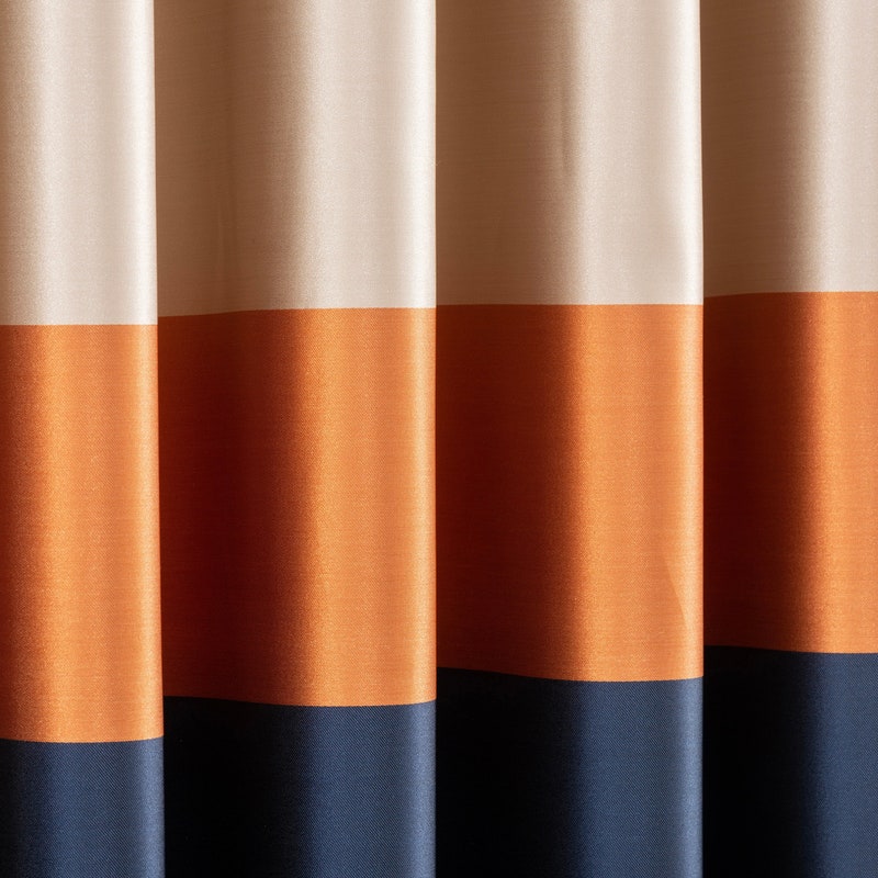 Color Block Curtains - Etsy