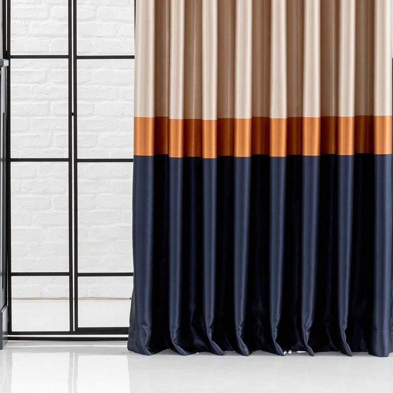 Color Block Curtains - Etsy