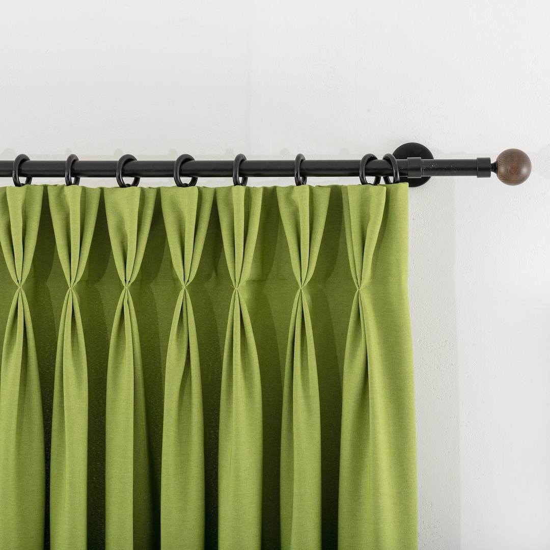 French Pleat Linen Curtains 18 Colors, Triple French Pleated, Pencil ...