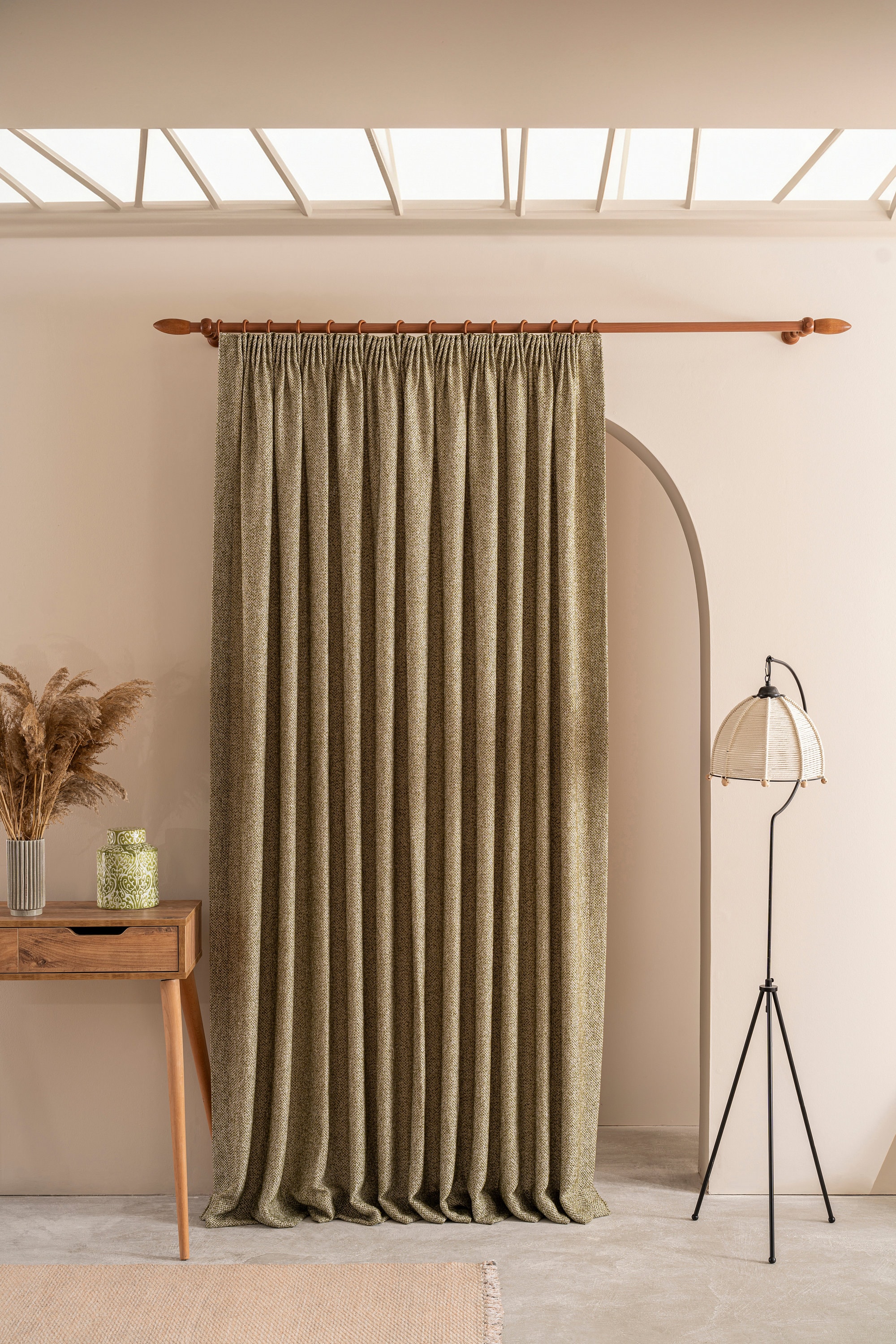Linen Curtain Panel: French Pleat, Custom Size, Heavyweight Cotton ...