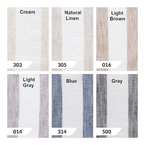 Linen Curtains 6 Colors Striped Linen Drapes, Back Tab Linen Curtains ...